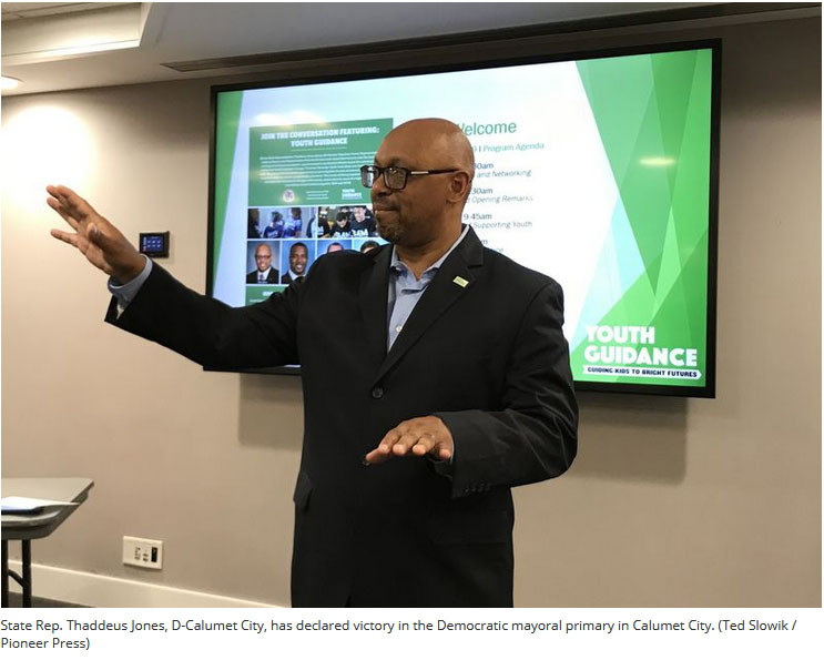 State Rep. Thaddeus Jones declares victory in Calumet City mayoral ...